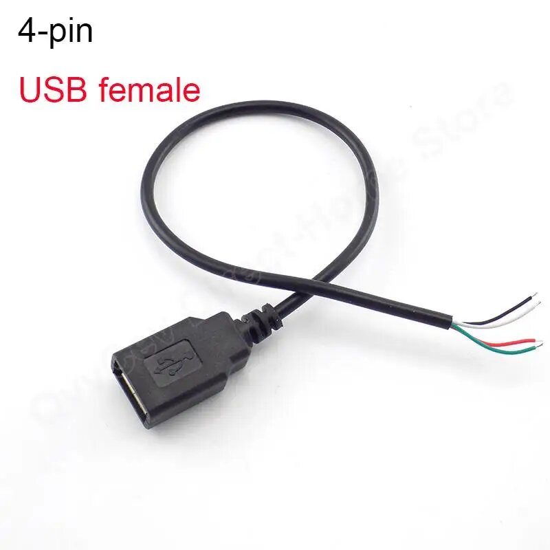 Кабель питания USB 2.0 2-контактный 0,3 м/1 м/2 м 0.3M, USB female 4pin