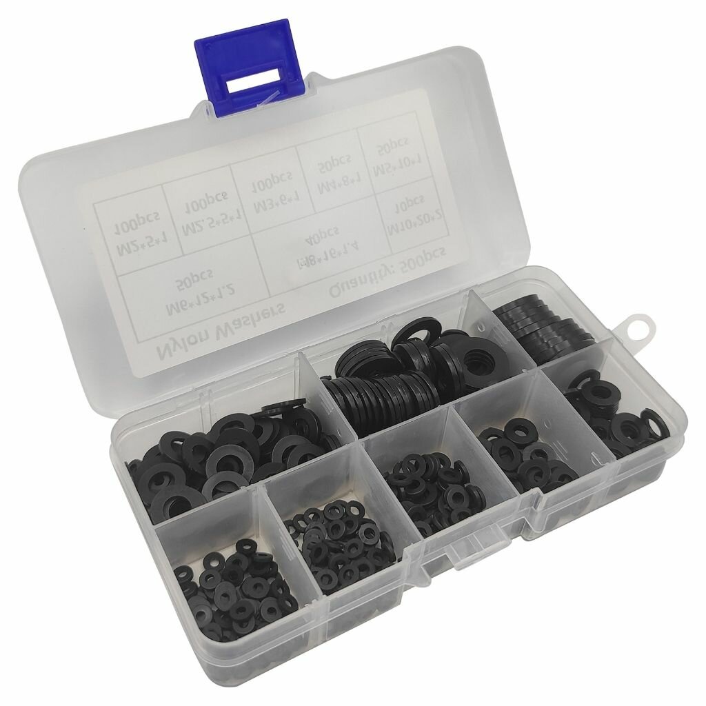 (1 коробка) 500шт черная нейлоновая шайба