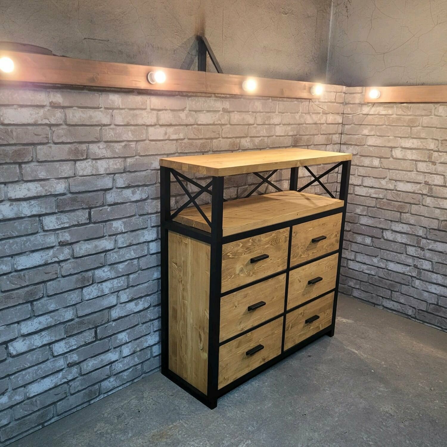 Комод "EasyLOFT" в стиле лофт, для дома и дачи, 100х40х130 см.