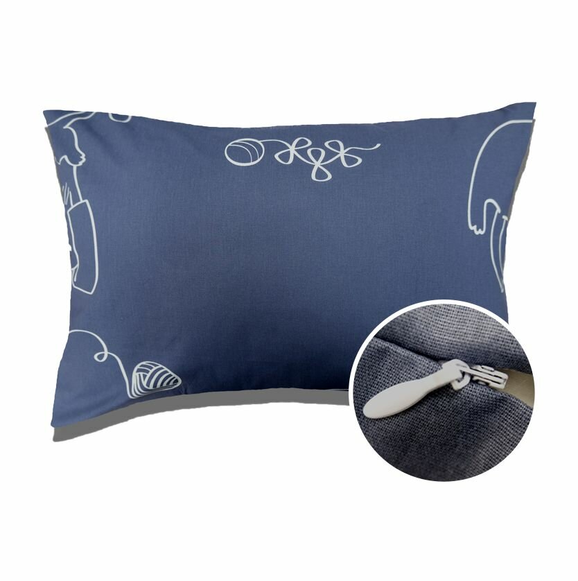 Наволочка Kerimov GROUP, 50x70 см, хлопок, на молнии, гипоаллергенная