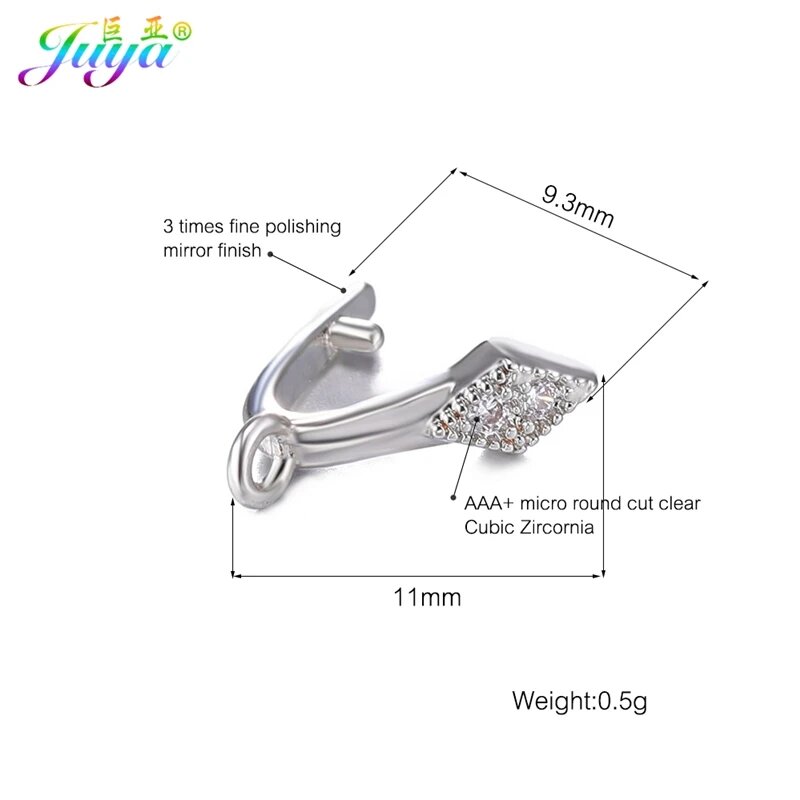 Металлические зажимы для сережек Juya Серебряный, 10 Pieces Wholesale, White Gold