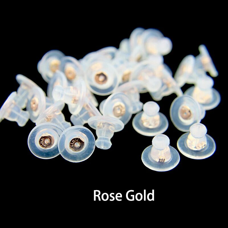 Силиконовые заглушки для сережек, 10 шт. Rose Gold