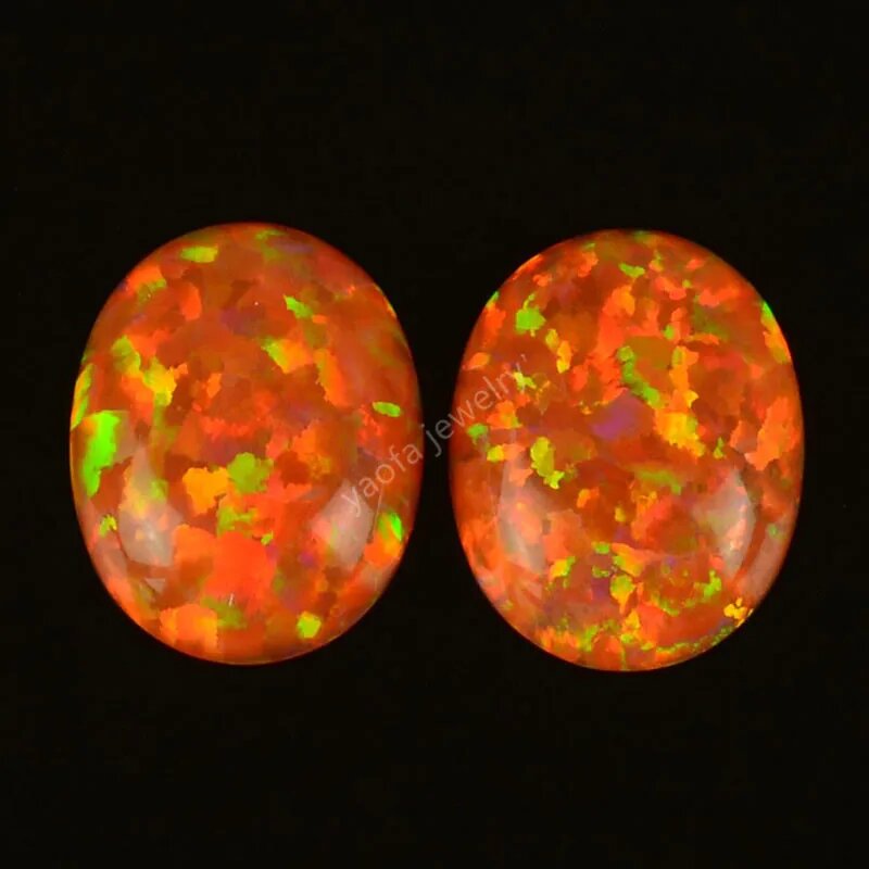 Кабошон опал OP36 8x10 мм orange opal