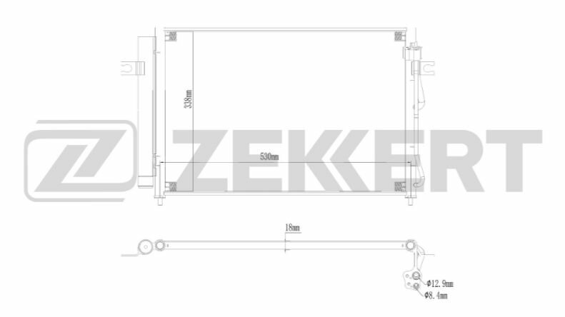 Радиатор кондиционера Hyundai Getz.