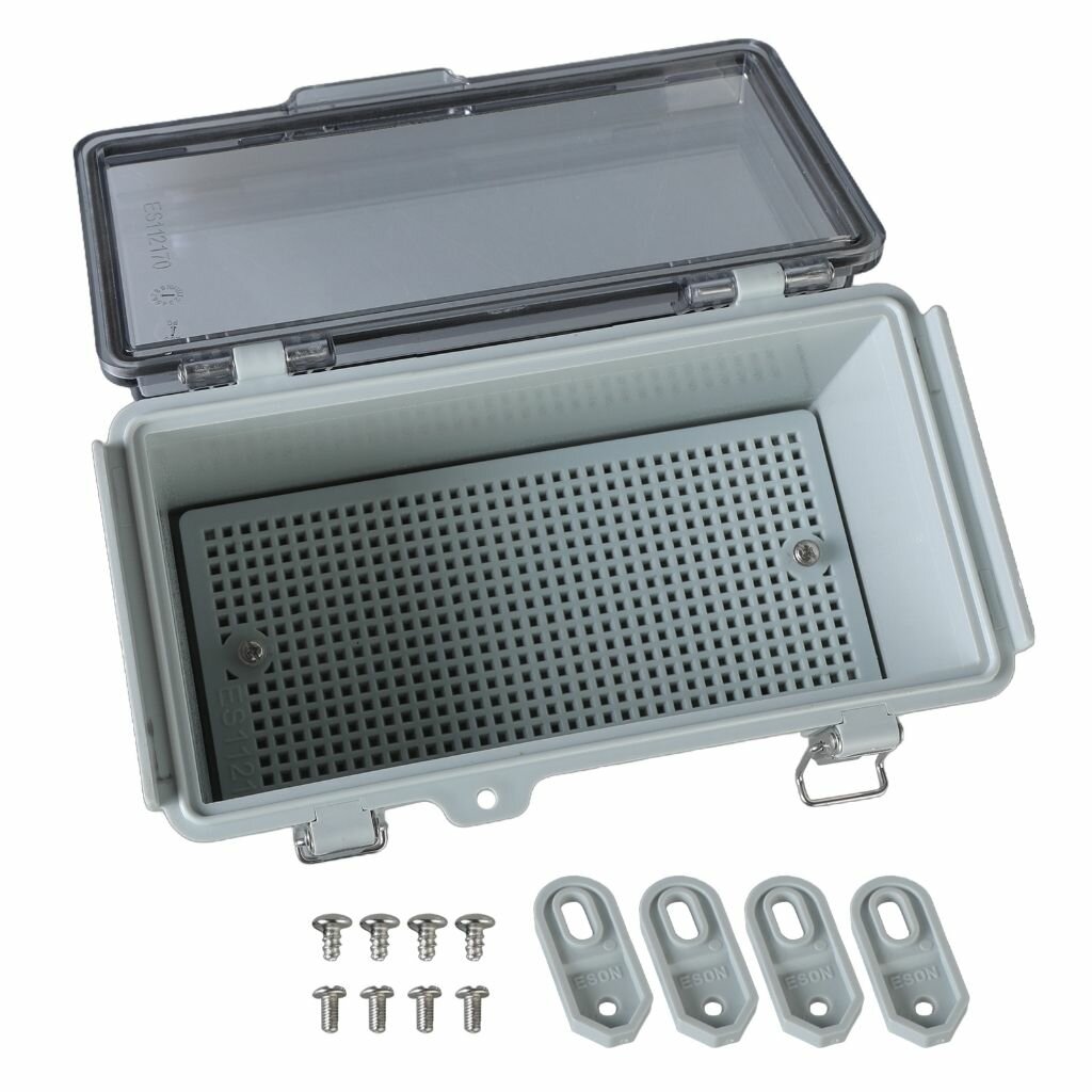 Нержавеющий распределительный щиток с огнестойким замком 210*110*100 с прозрачной крышкой и дном