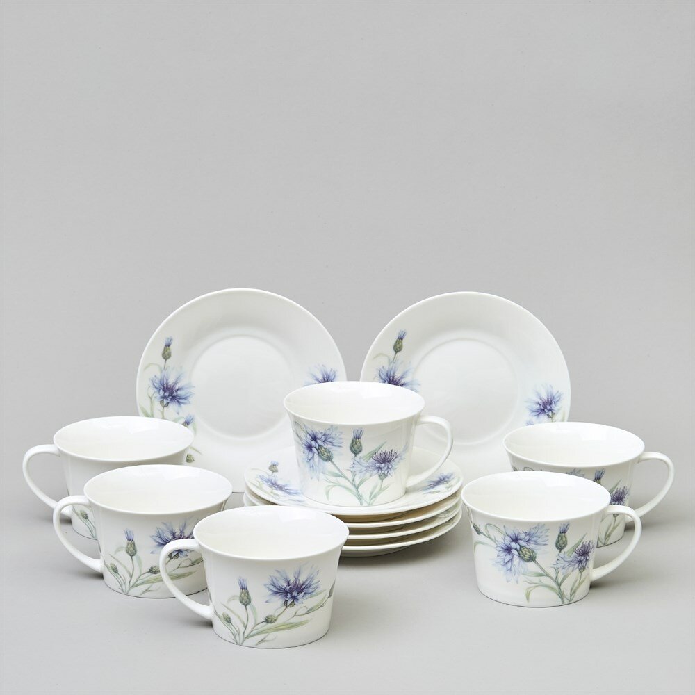 Чайный набор lefard "Васильки" на 6 персон 12 предметов 250 мл