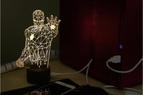 3D Ночник "Железный человек" Iron man led 3d lamp