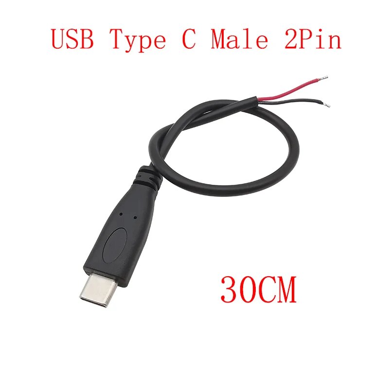 USB Type C разъем 2/4 Pin Male 2Pin 30CM