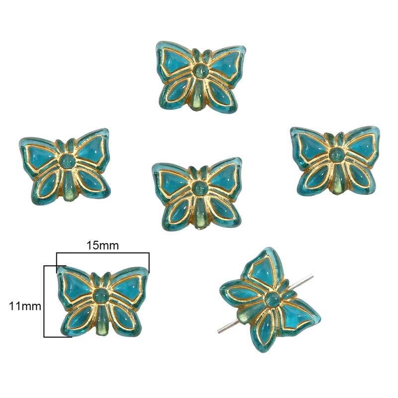 Бусины бабочки акриловые, 15x11 мм, цвет 30pcs