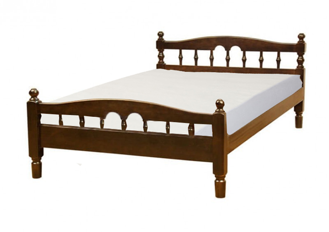 Кровать "Точеная" из массива сосны 160x200 см, Классический орех 2