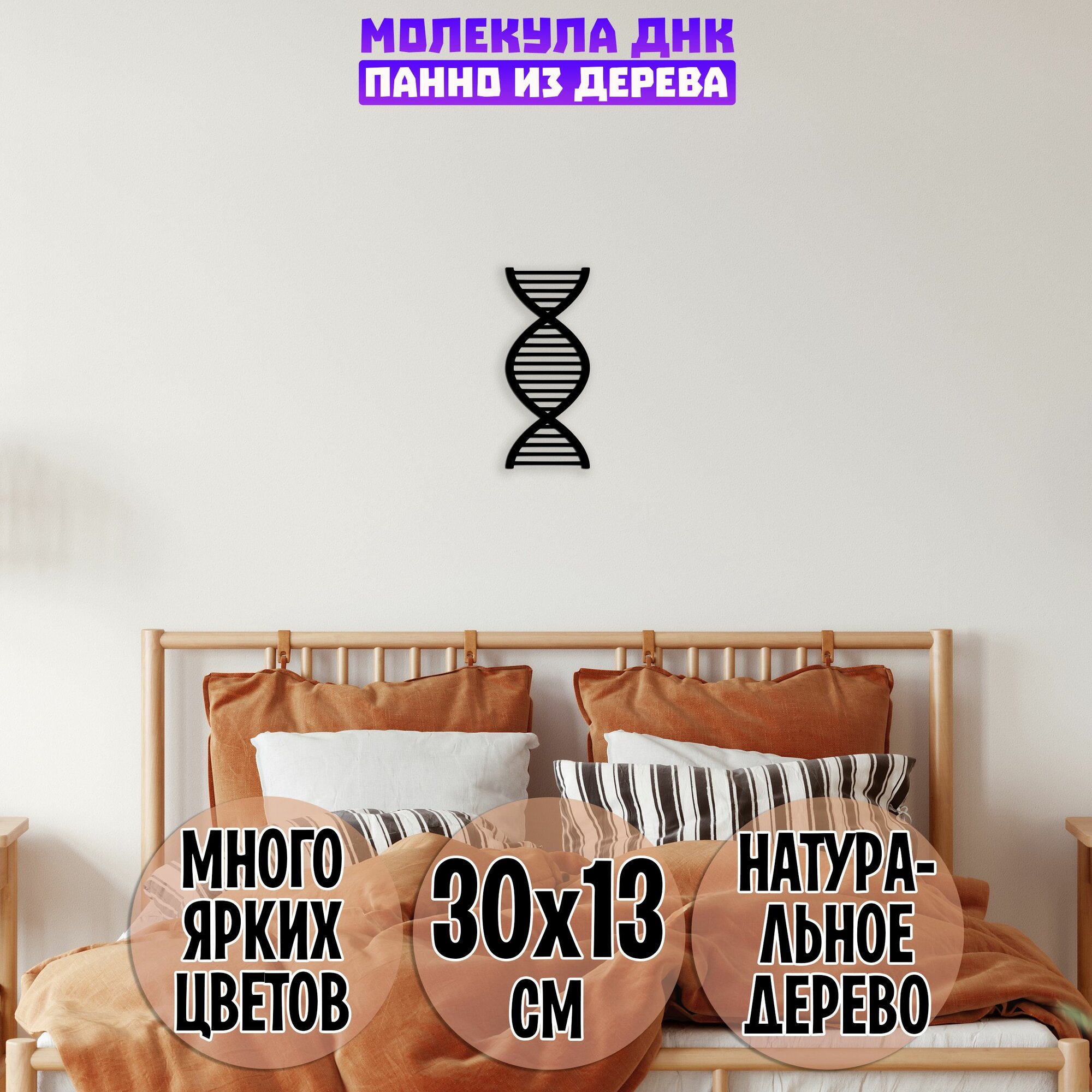 Панно на стену Молекула ДНК, декорация настенная, декор для интерьера
