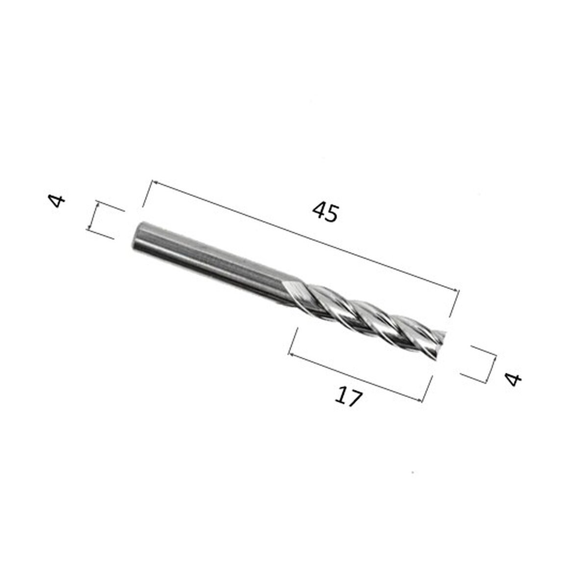 Фреза DJTOL N4LX417 спиральная четырехзаходная стружка вверх (по дереву, композиту (АКП), пластику)