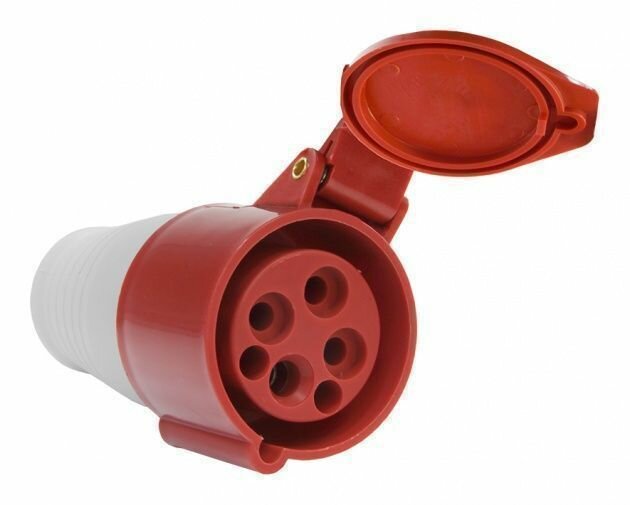 Розетка 214 переносная 3Р+PE 16А 380B IP44 красная белая Texenergo SE214-016Q