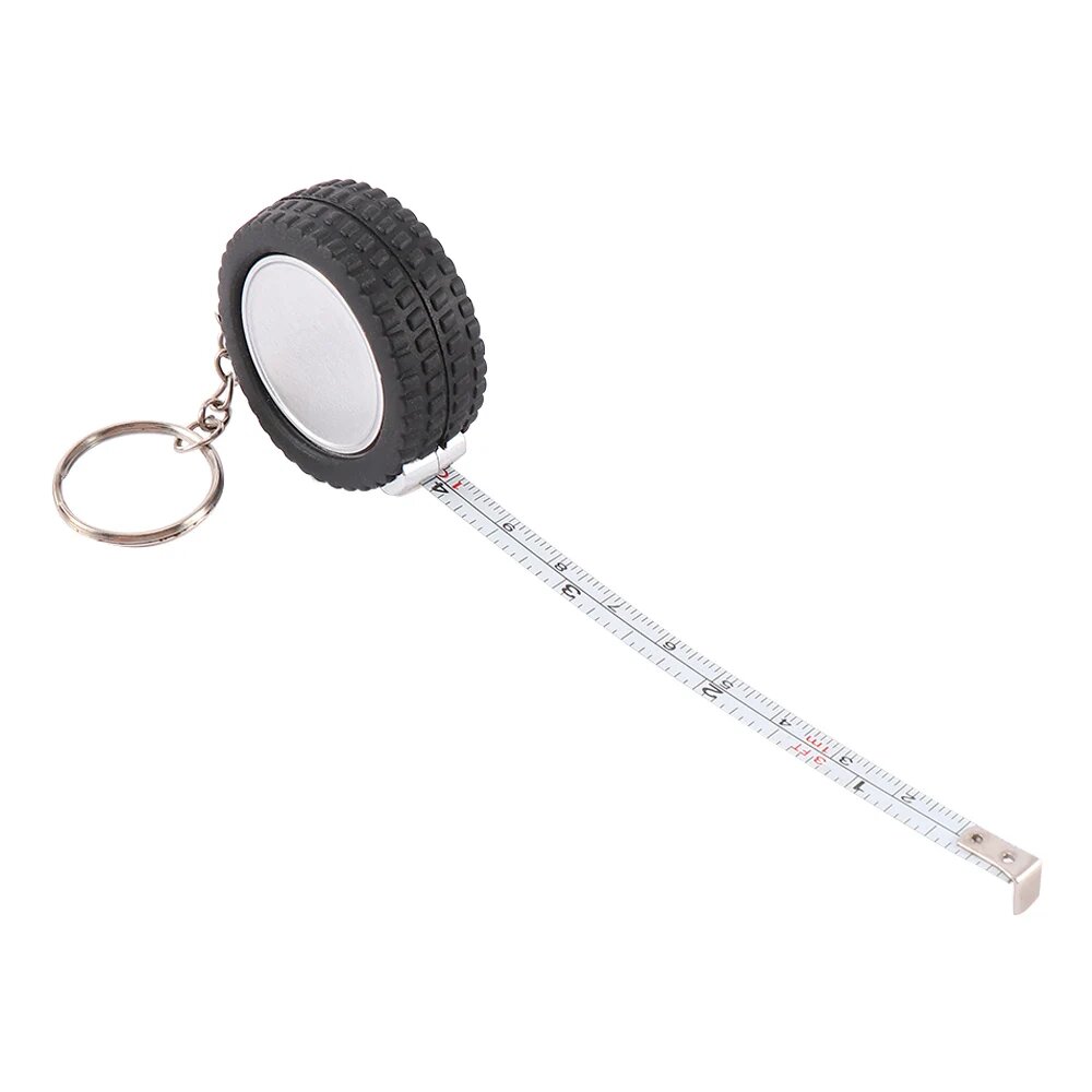 Выдвижной пластиковый брелок для ключей в форме шин, измерительные инструменты, рулетка, мягкая линейка