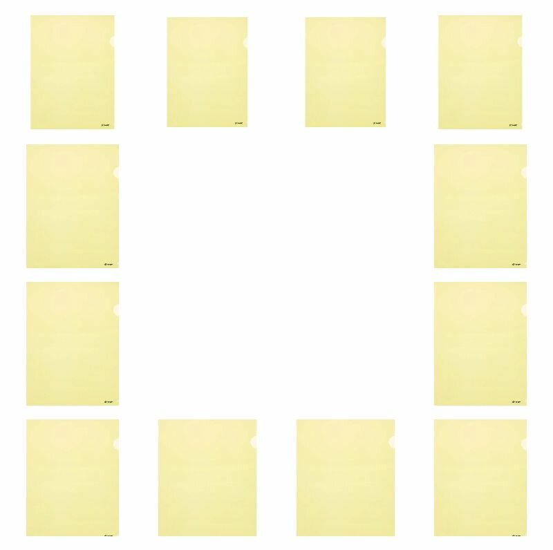 Комус папка уголок А4 180мкм желтый 12 шт