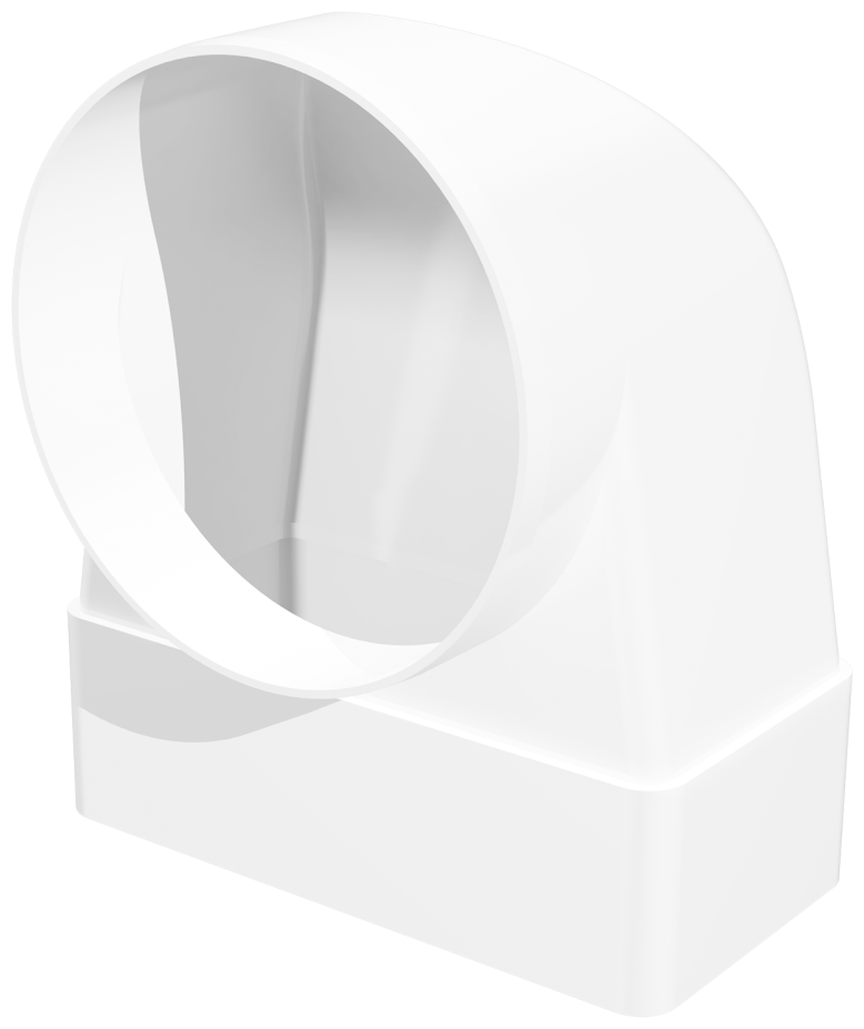 Соединитель 60х204/D125 угол 90 плоский/круглый 620СК12,5КП ERA