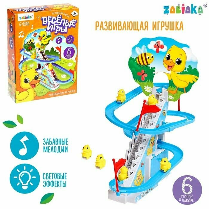 Развивающая игрушка Уточки на лесенке , световые и звуковые эффекты, 6 уток в комплекте