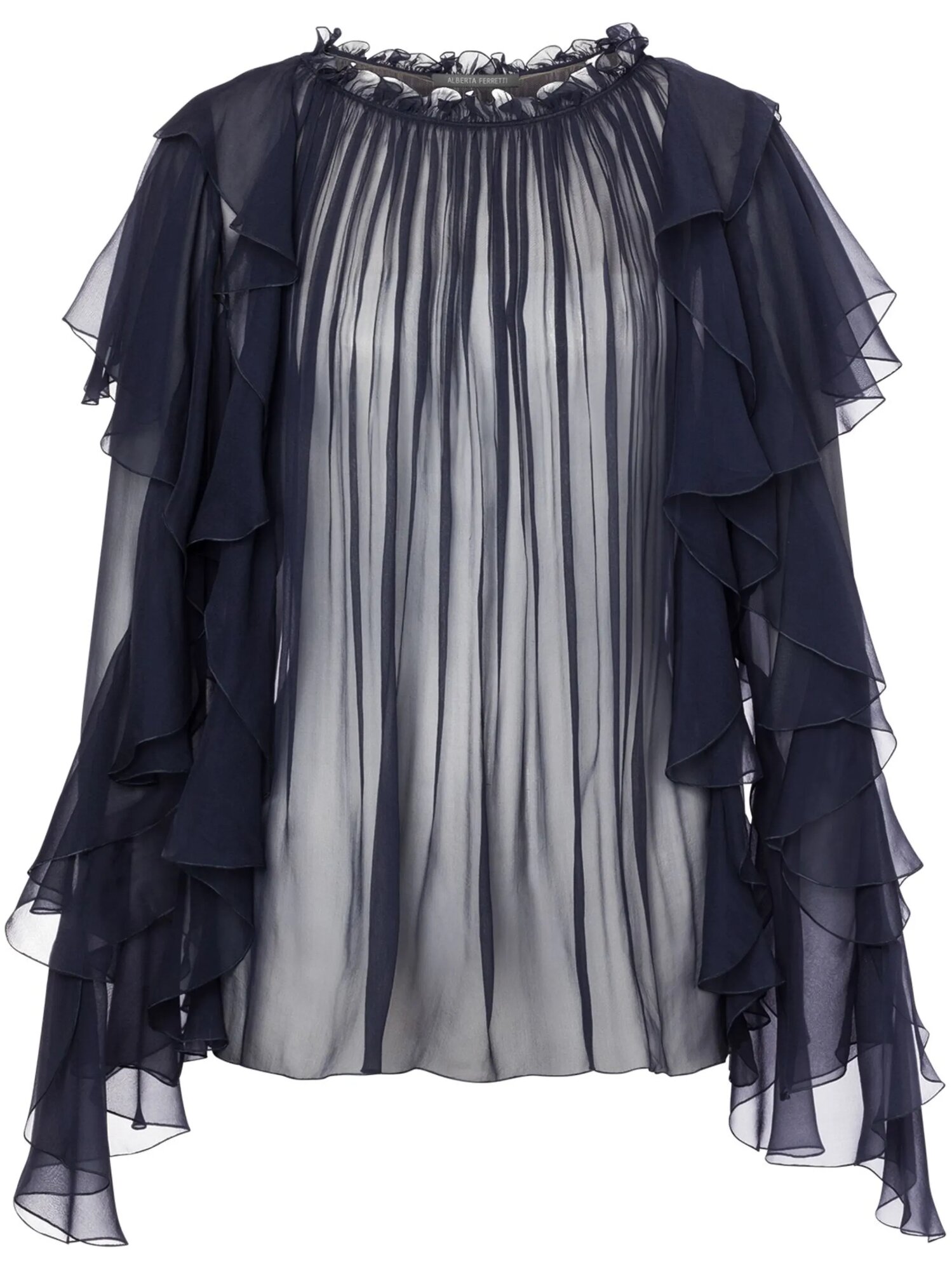 Блуза Шелковая блузка с оборками