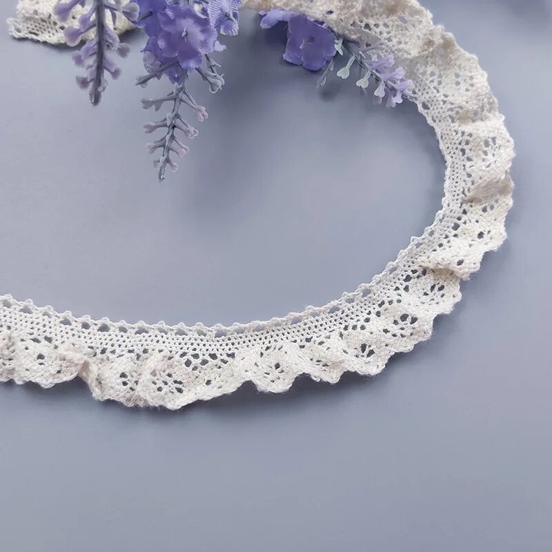 Кружево эластичное хлопковое бежевое OG04-Apricot 2 см