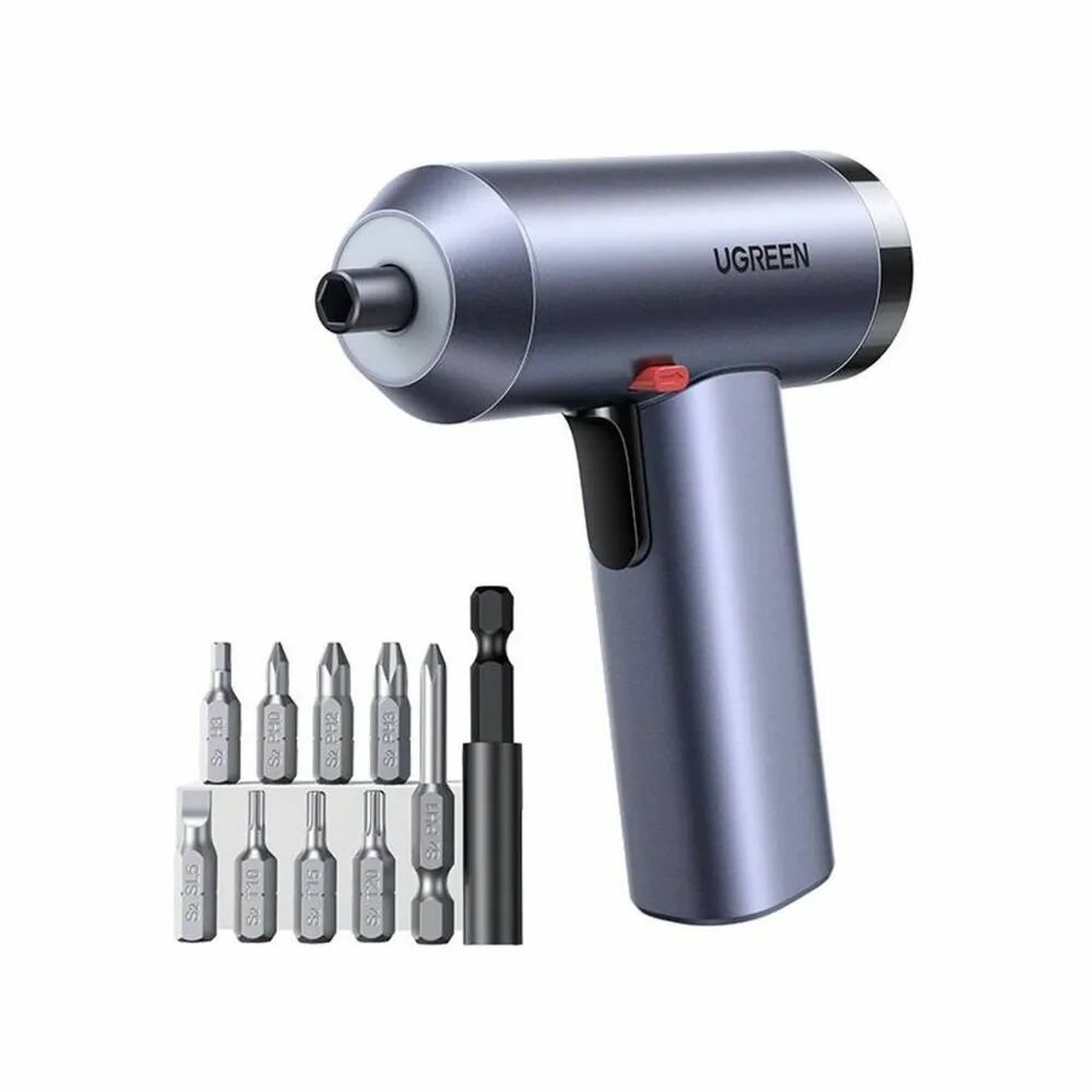 Шуруповерт с набором бит UGREEN UT118 (15712) Electric Screwdriver Set. Цвет: серый.