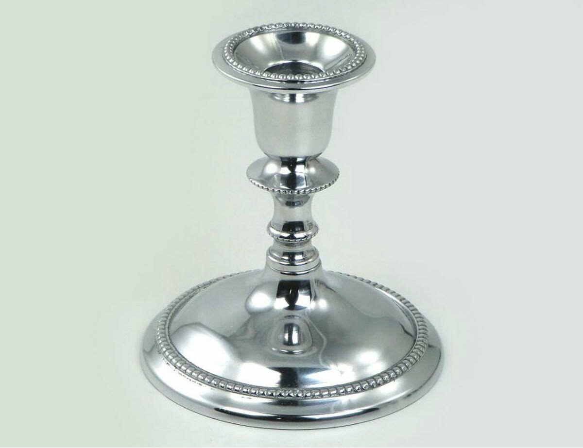 Подсвечник для одной свечи, металл, серебряный, 13 см, Swerox