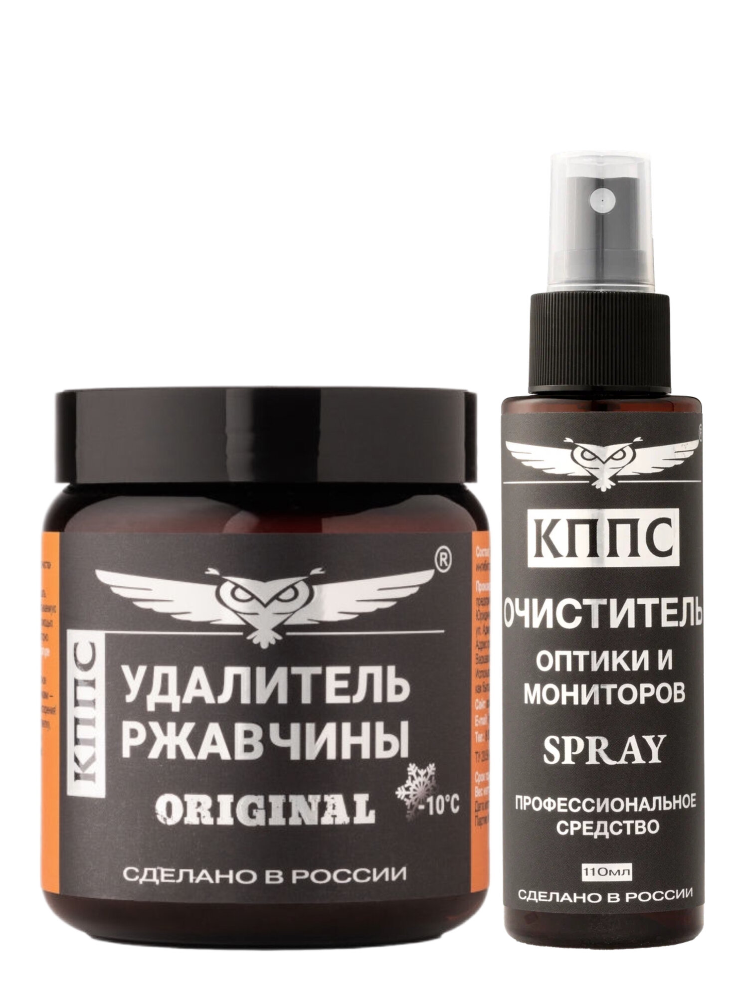Очиститель оптики и мониторов кппс SPRAY (110мл) + Удалитель ржавчины кппс ORIGINAL (500г)