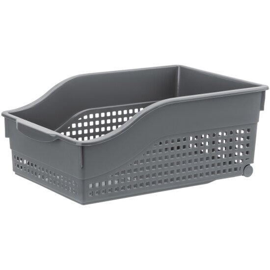 Контейнер EL Casa "Лофт" хозяйственный 30,5*21*12,5 см серый на колесах широкий, 6 л (812128 Elan)