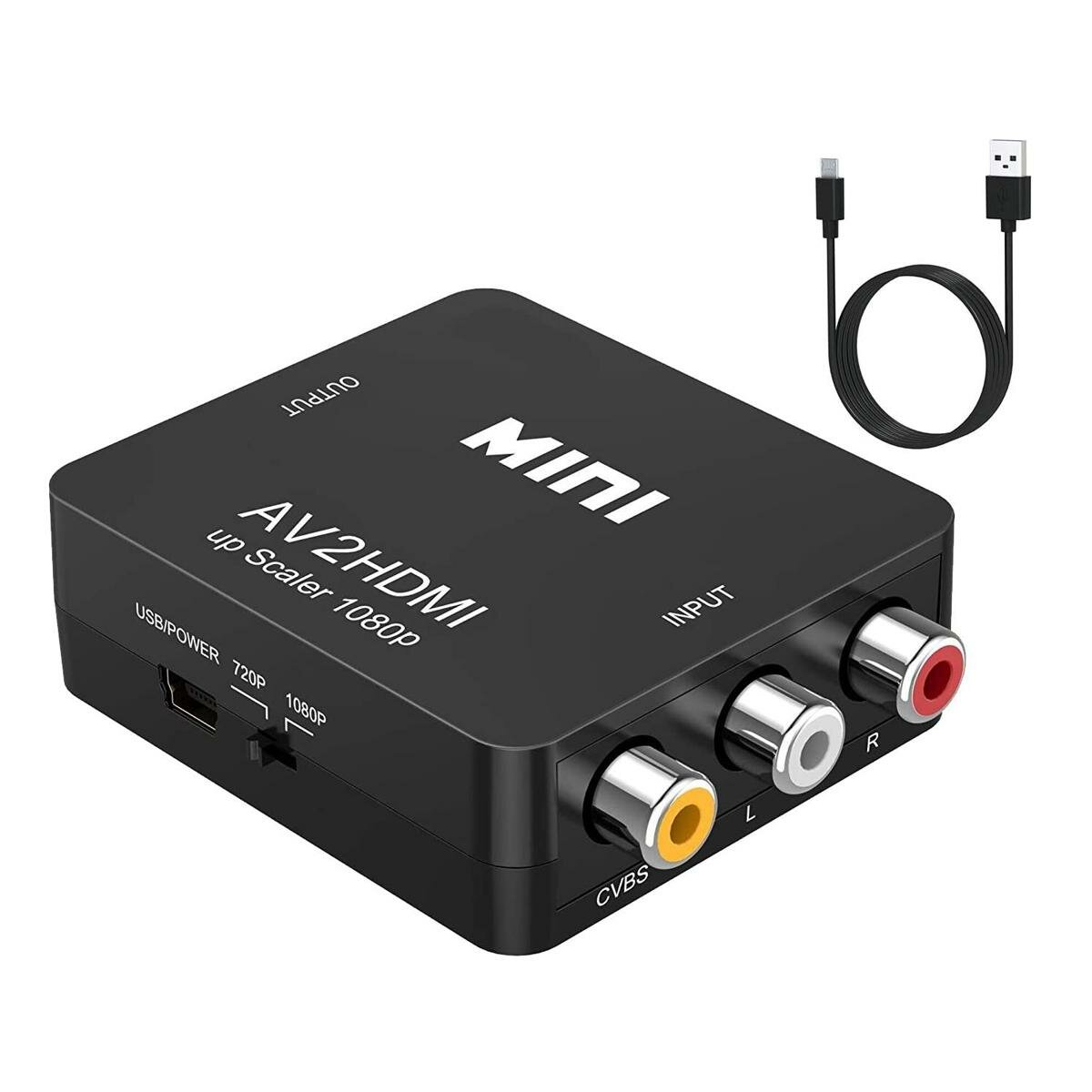 RCA в HDMI, конвертер AV в HDMI, 1080P Mini RCA CVBS Видео Аудио Конвертер Адаптер PAL/NTSC для TV/PC/PS3/STB/Xbox VHS
