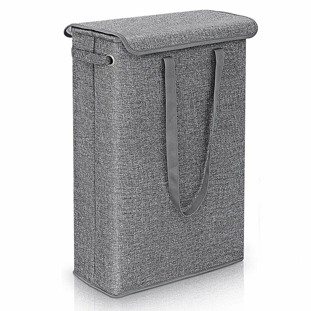 Корзина для хранения одежды с ручкой и крышкой Тканевый ящик для хранения для спальни и ванной комнаты