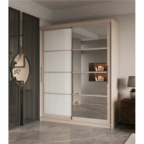 Шкаф-купе Гранд 1 1,6 Зеркало+Лакобель Кашемир