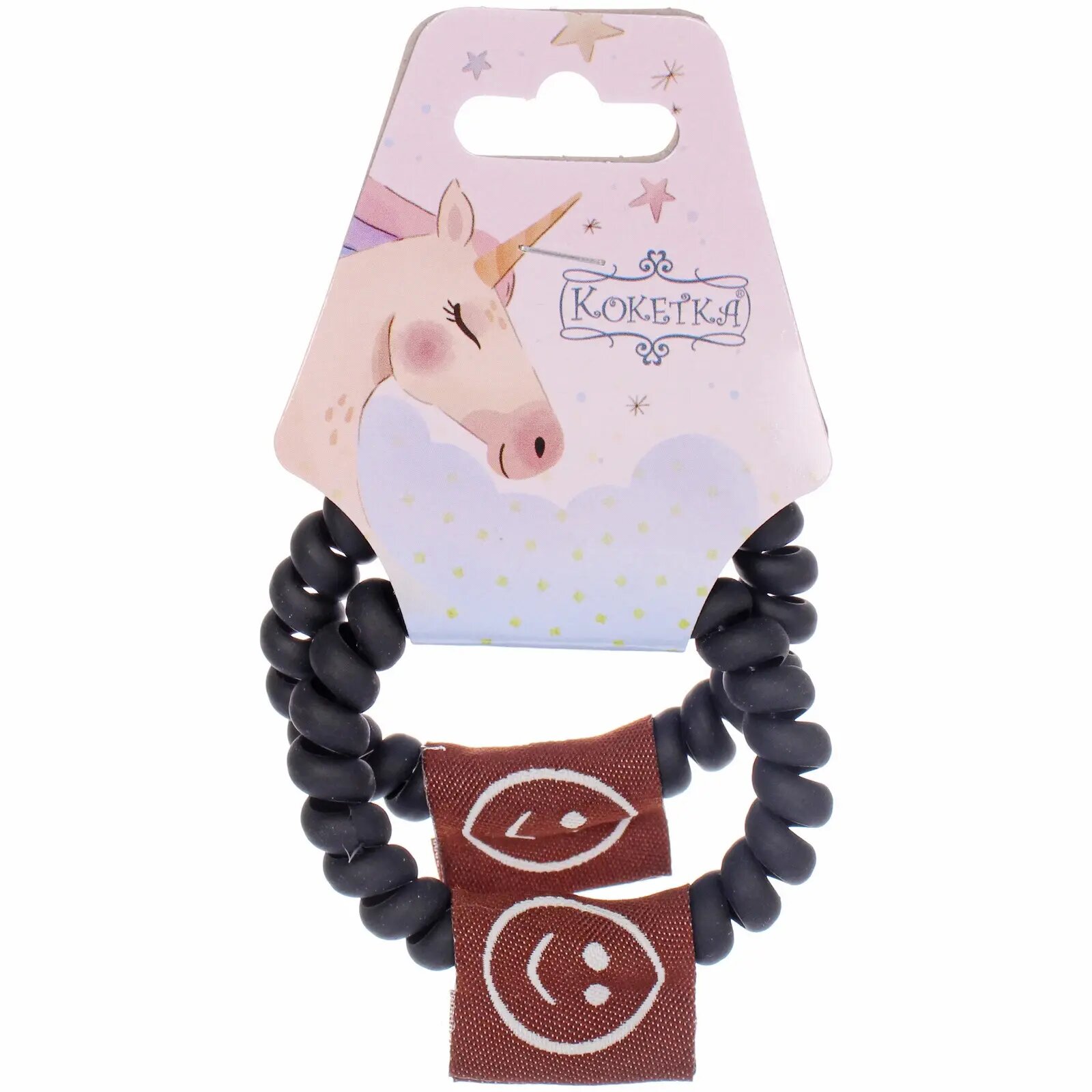 Резинки для волос силиконовые 2шт «MARZIPAN», черный бархат, d-5,5см