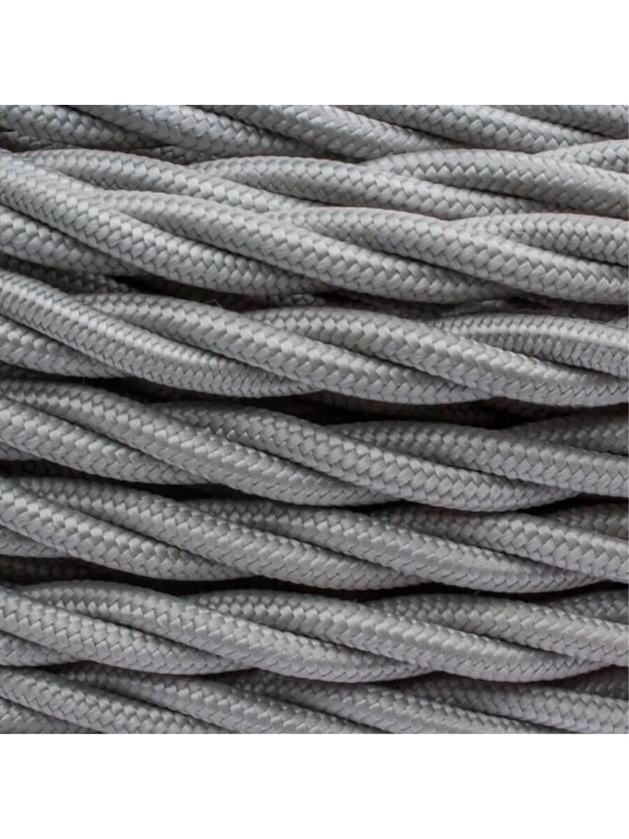 Ретро провод, витой кабель 2х2,5 ГОСТ, серый, 20м