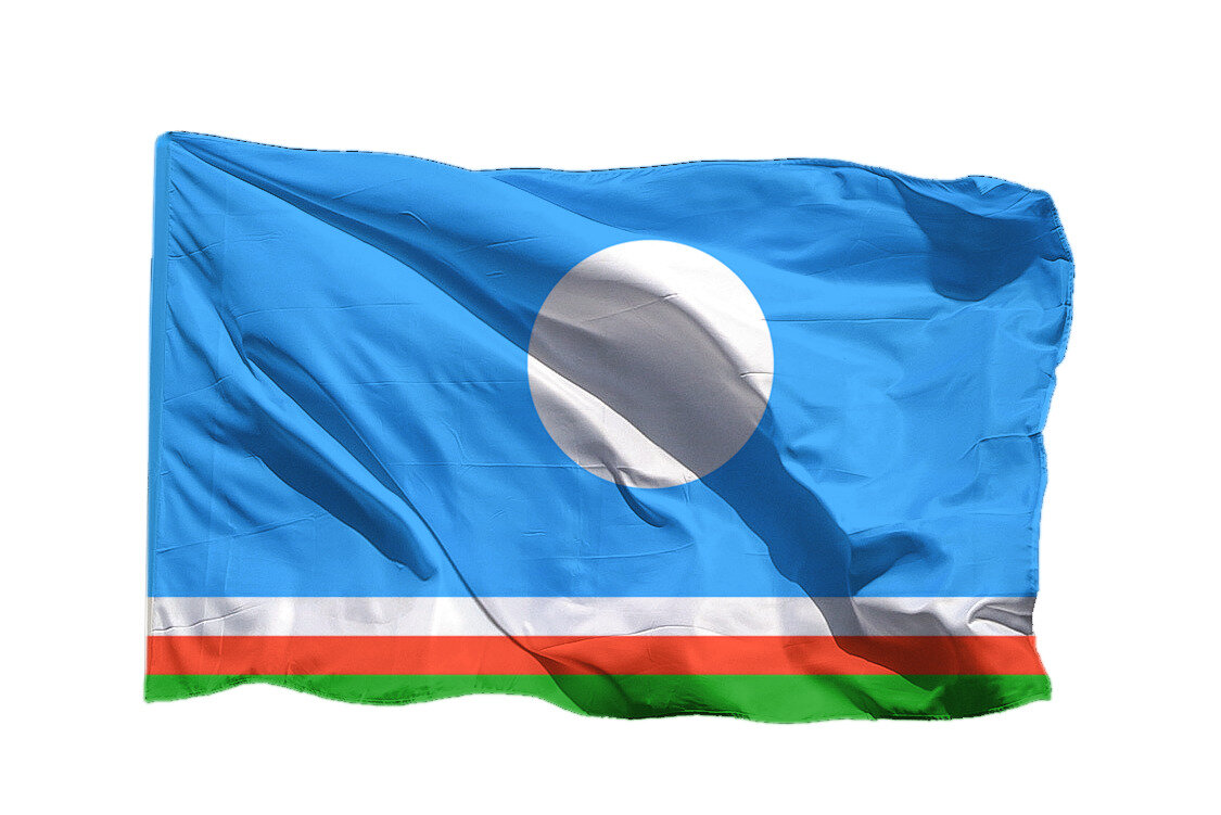 Флаг Якутии на флажной сетке, 70х105 см - для флагштока