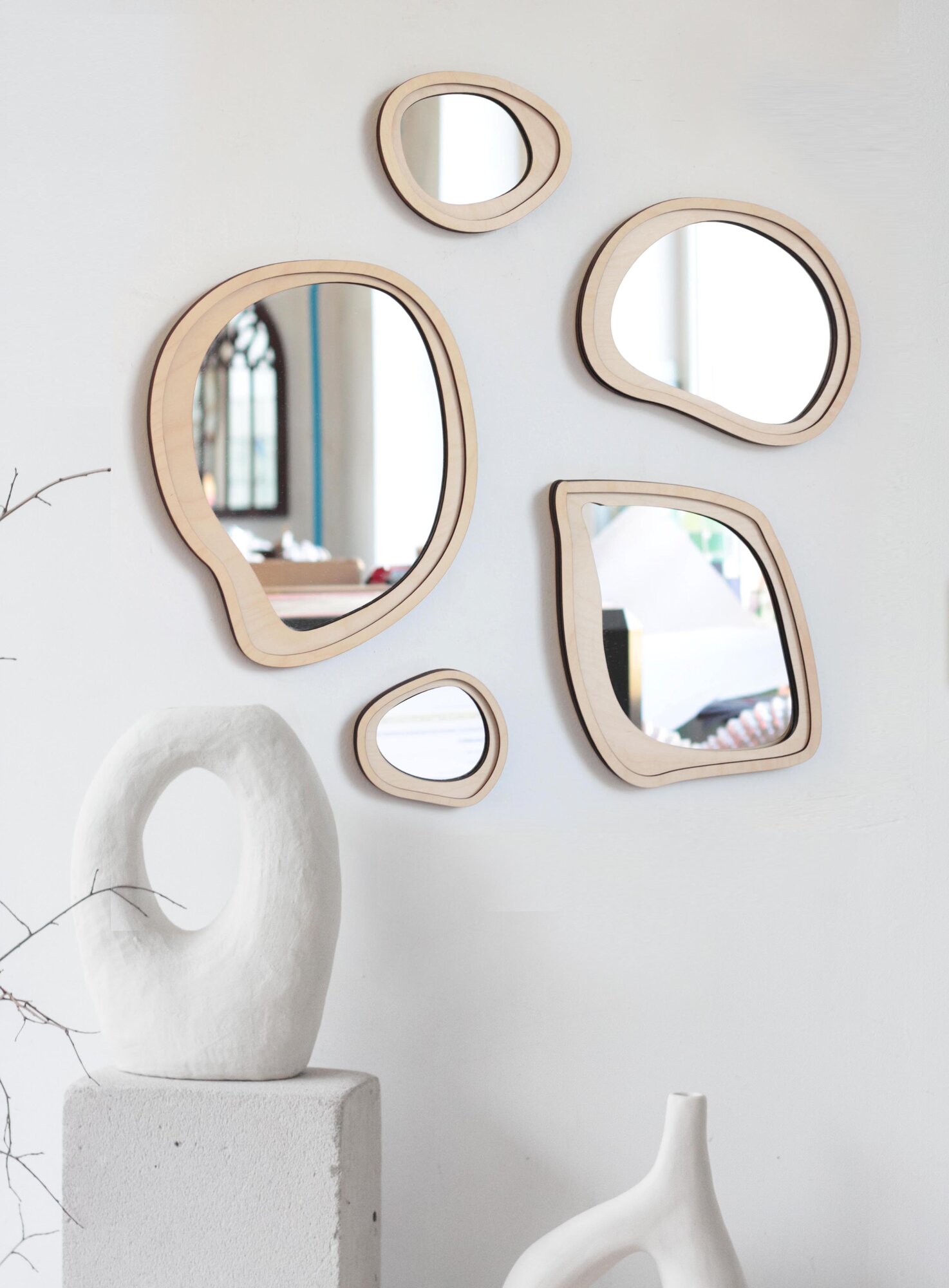 Интерьерные зеркала набор Джапанди