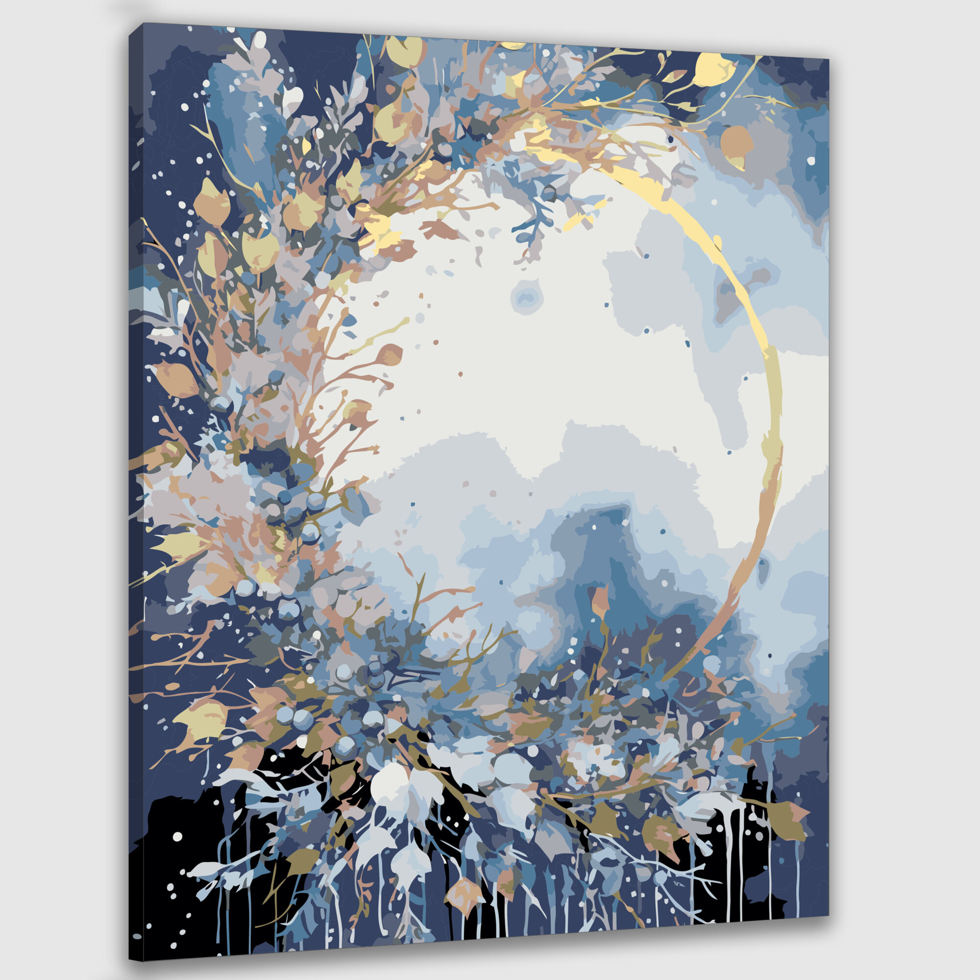 Картина по номерам 40x50 см, картина, смешанная техника, святочные праздники, традиционные элементы, венок