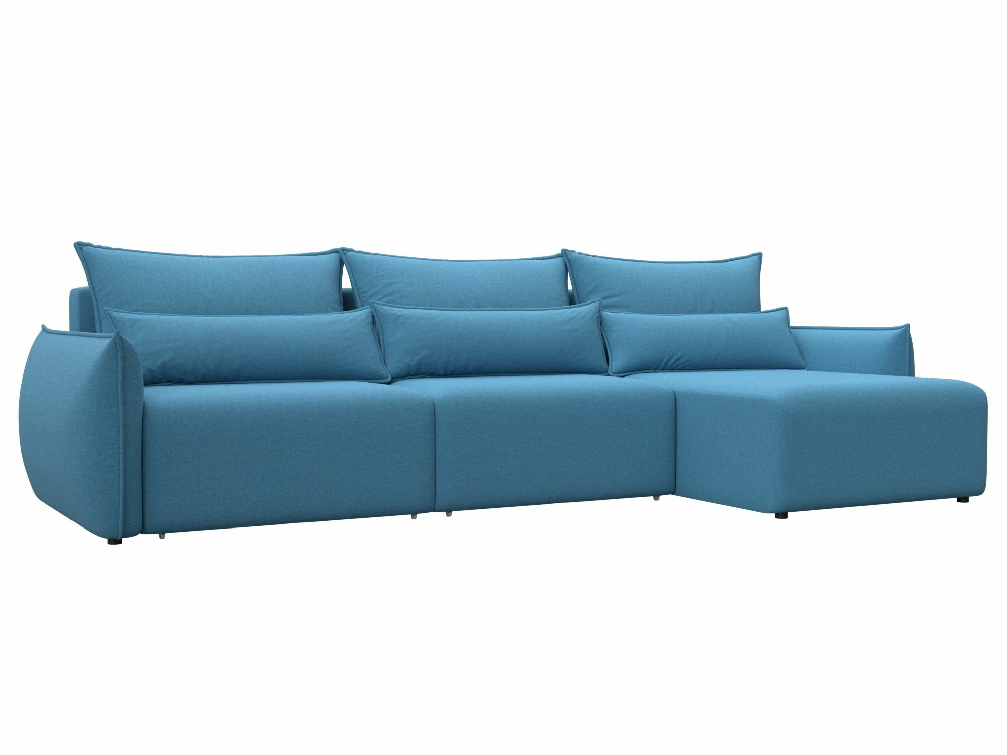 Диван угловой Luna НПБ Лонг угол универсальный, рогожка, 322x160x96, голубой