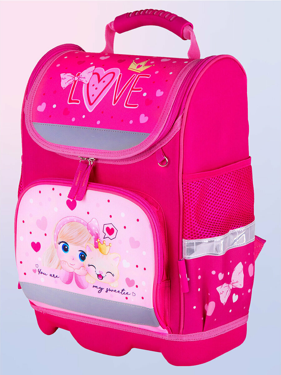 Ранец Юнландия Wise для начальной школы, Lovely friends, 37x29х15 см, 270587