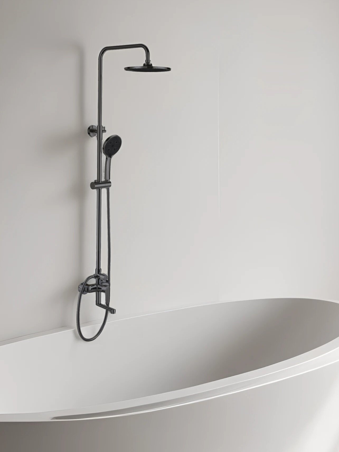 Душевая система со смесителем ESKO ST205LGBL черная, тропический душ Lagos Black