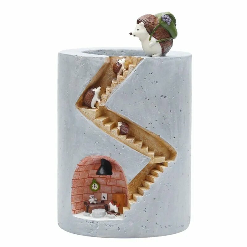 Творческий милый маленький ежик суккулент плантатор высокие модели, балкон растение горшки, девушка подарок