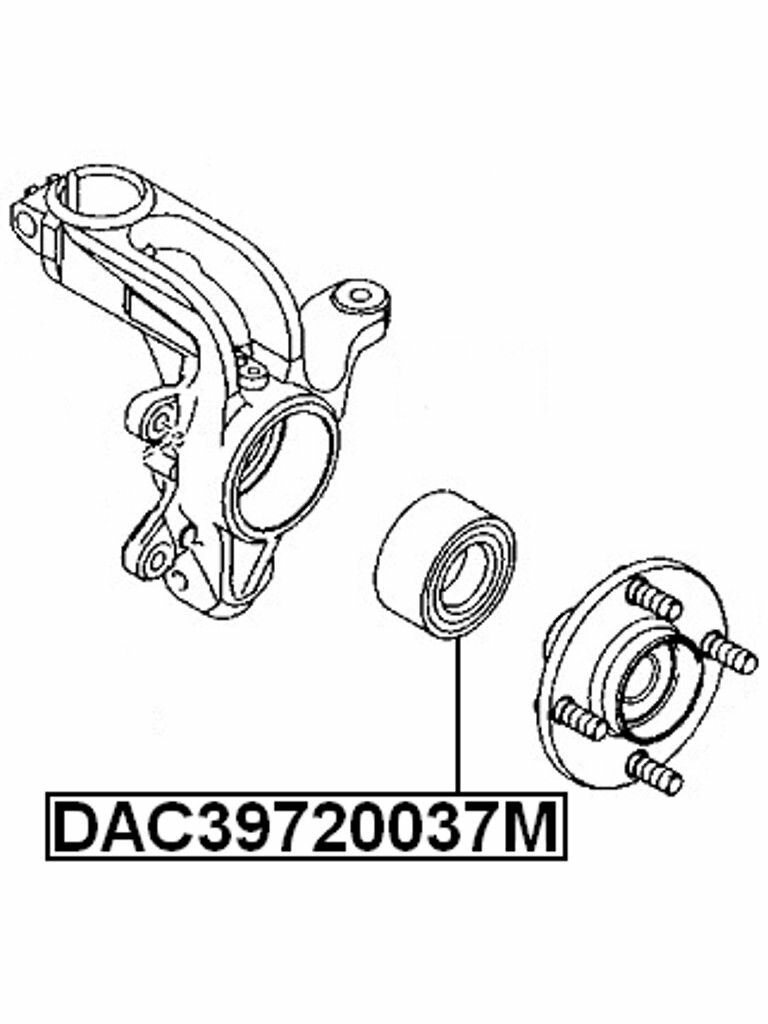 Подшипник ступичный передний 39x72x37 для автомобилей VOLKSWAGEN, FORD DAC39720037M FEBEST