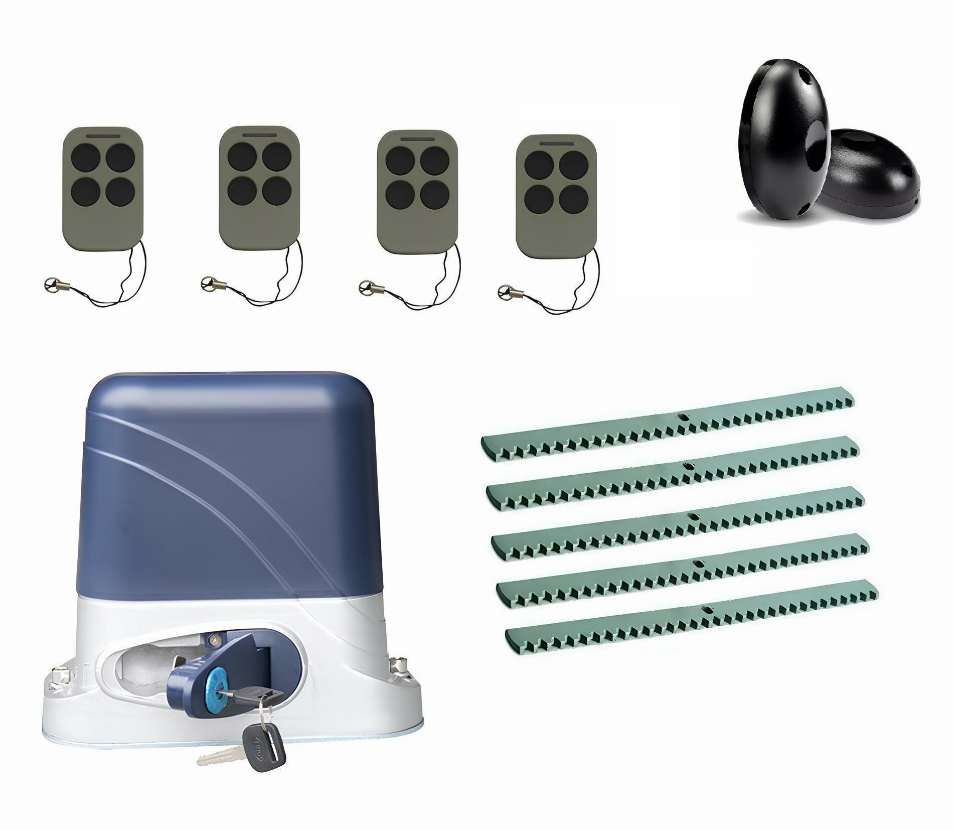 Автоматика для откатных ворот KSL-1300 KIT-FK5-Т4, комплект: привод, 4 пульта, фотоэлементы, 5 реек