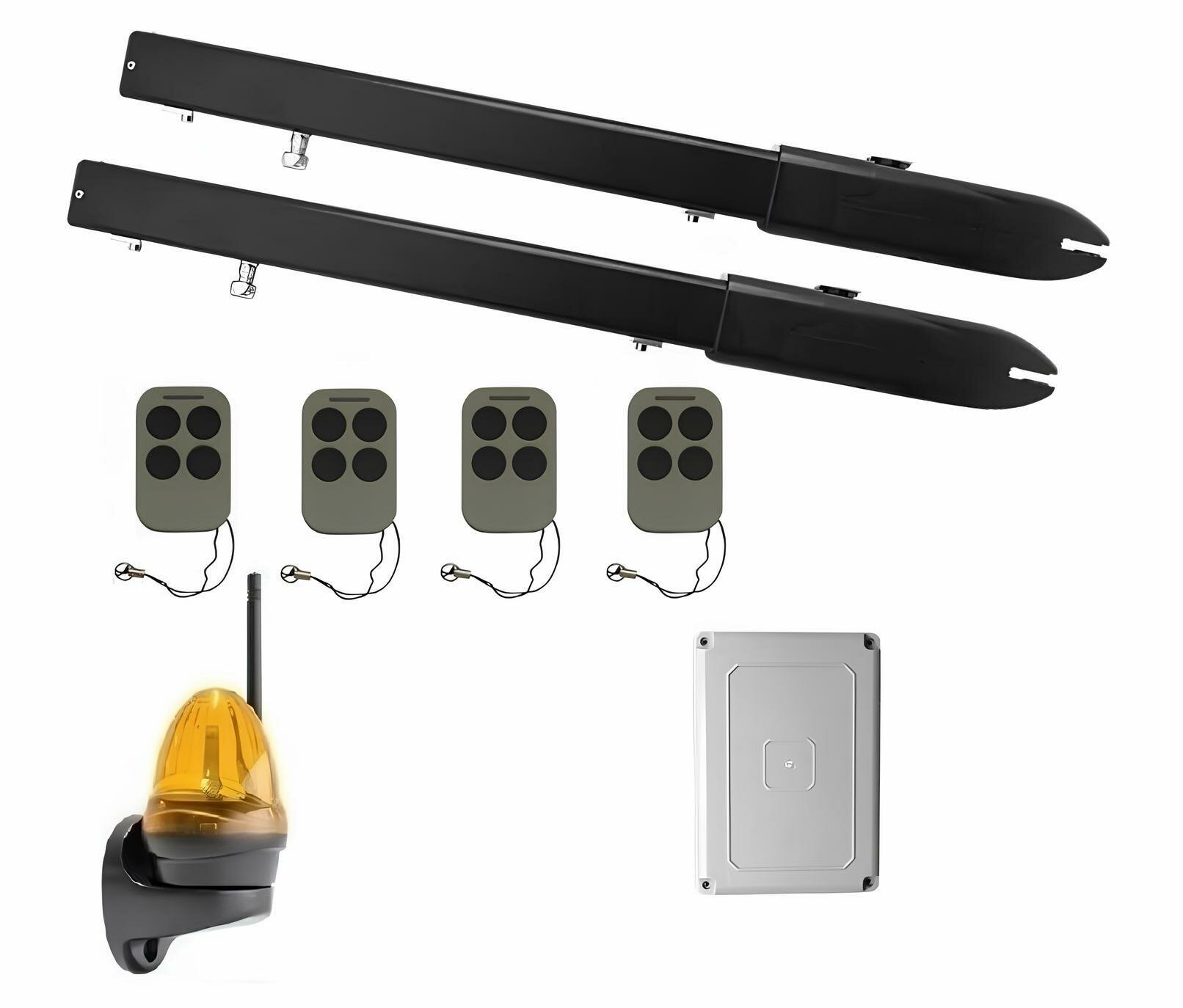 Автоматика для распашных ворот KSW-3000 L-T4, комплект: 2 привода, блок управления, 4 пульта, лампа