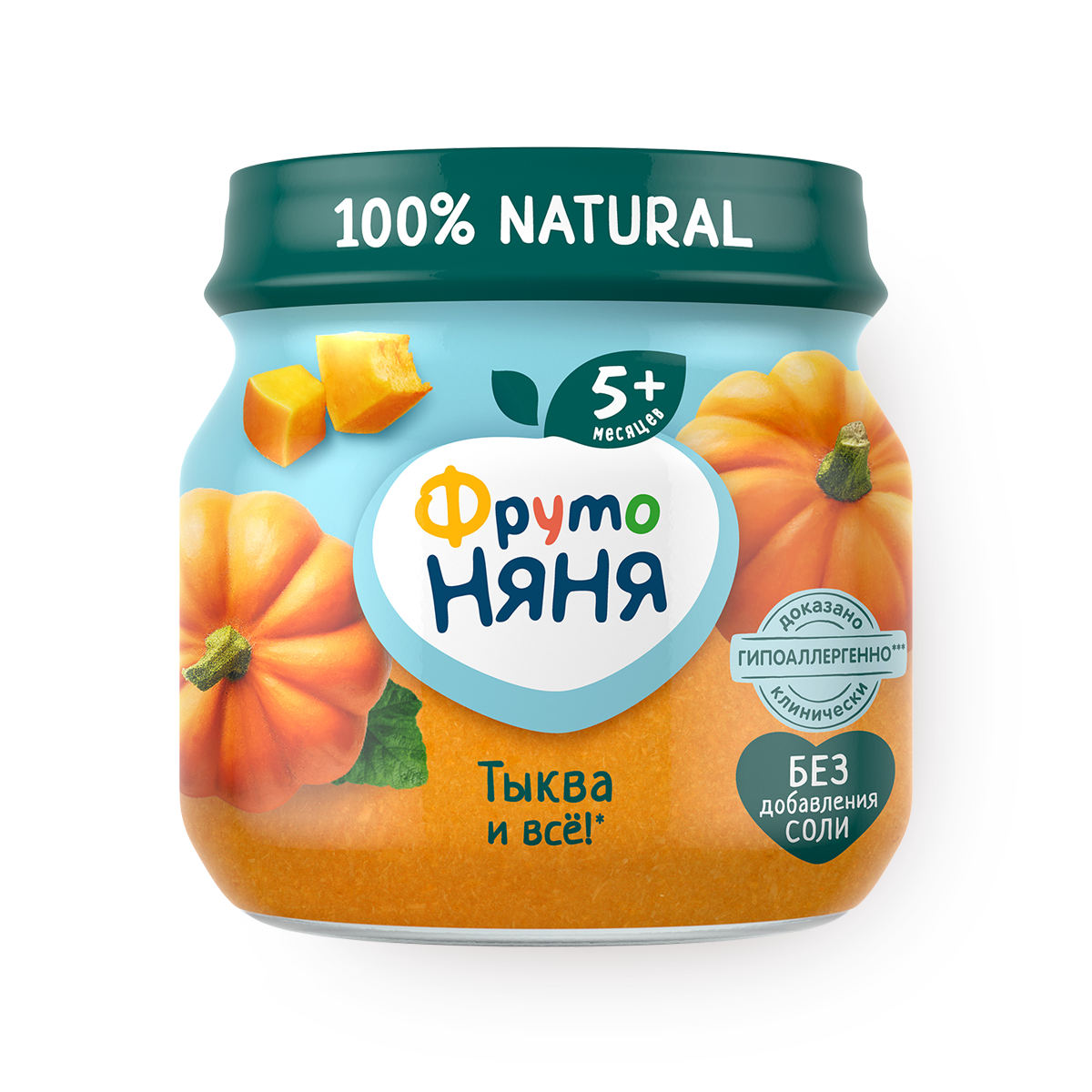 Пюре ФрутоНяня "Тыква", для первого прикорма, с 5 мес, без крахмала, 80 г