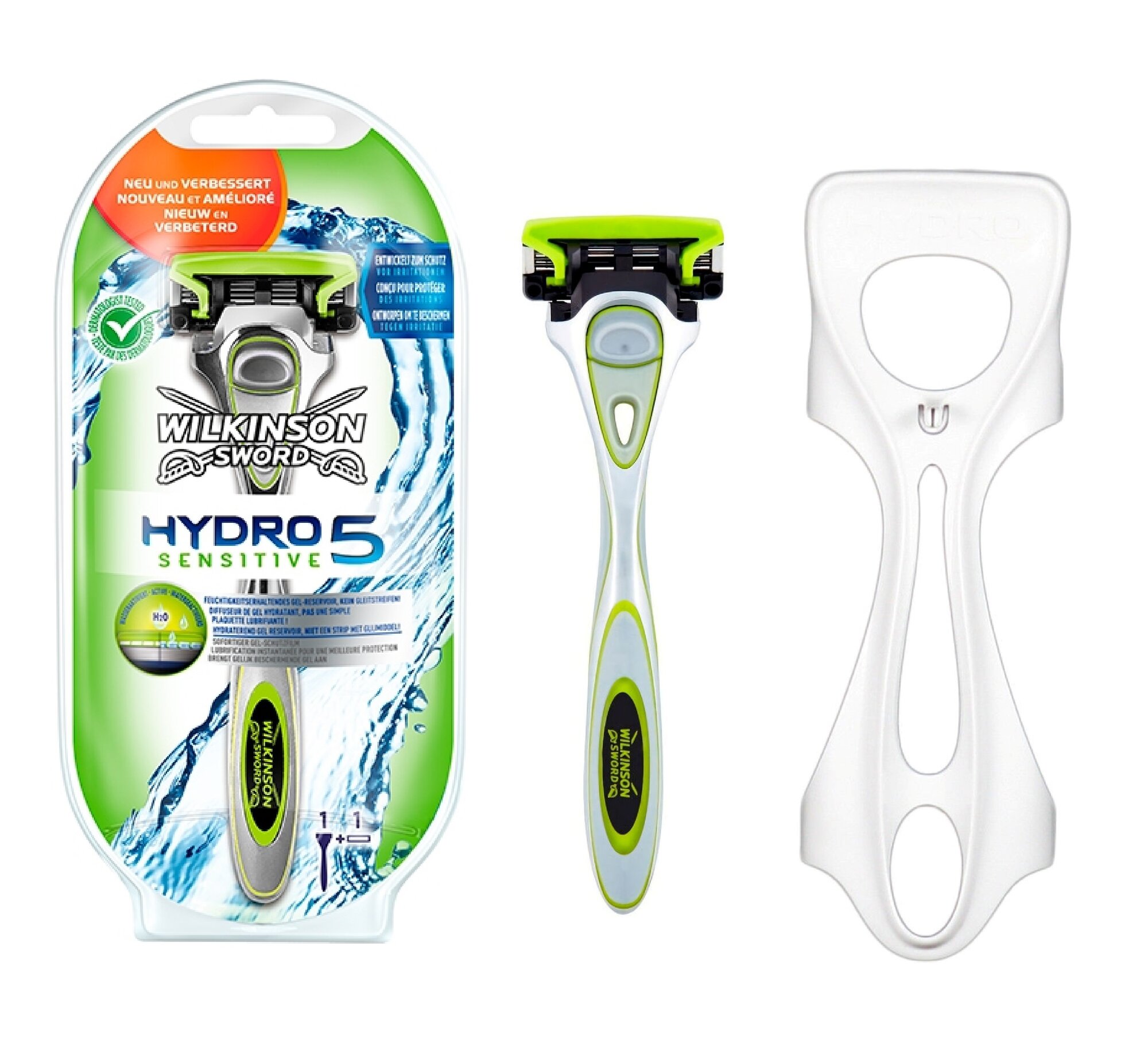 Бритвенный станок Wilkinson Sword Hydro 5 Sensitive с 1 сменной кассетой и подставкой