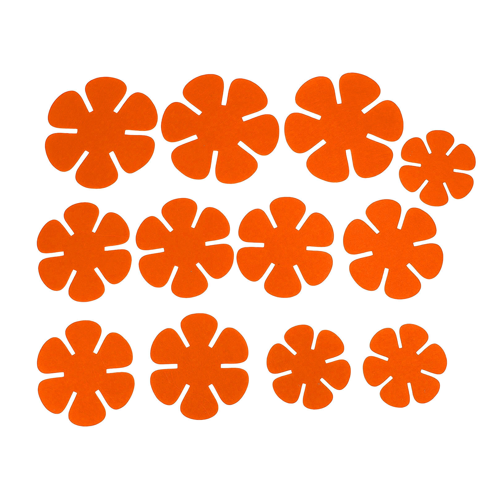 Набор из 12 войлочных разделителей для кастрюль и сковородок, оранжевого цвета.