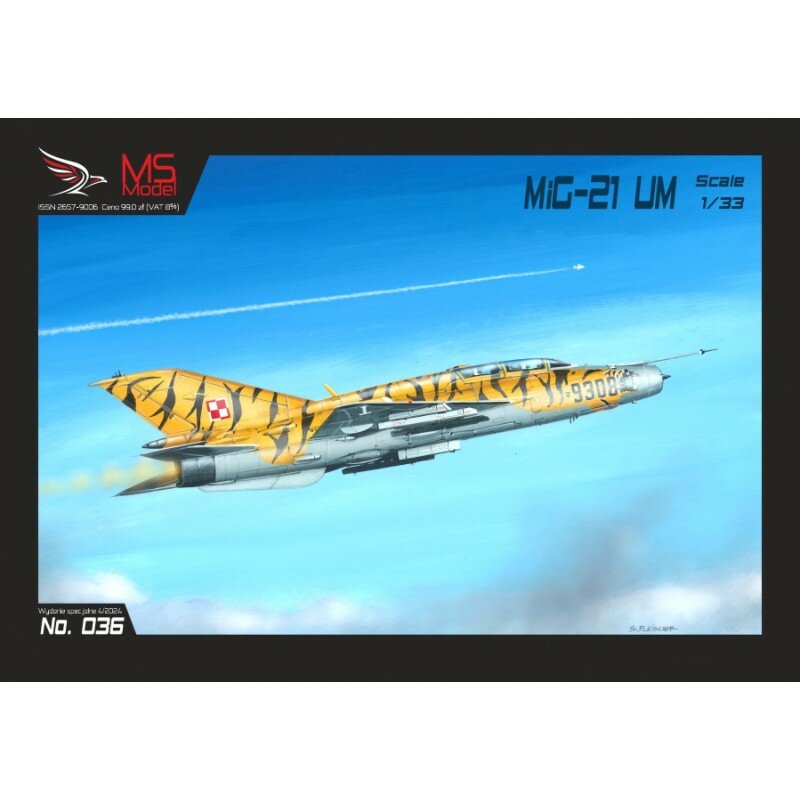 Сборная бумажная модель Истребитель MiG-21UM - MSModel №36 (Журнал)