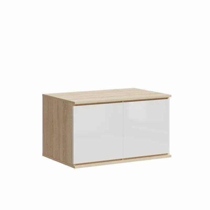 Челси Антресоль к шкафу 800 Белый глянец холодный/дуб сонома