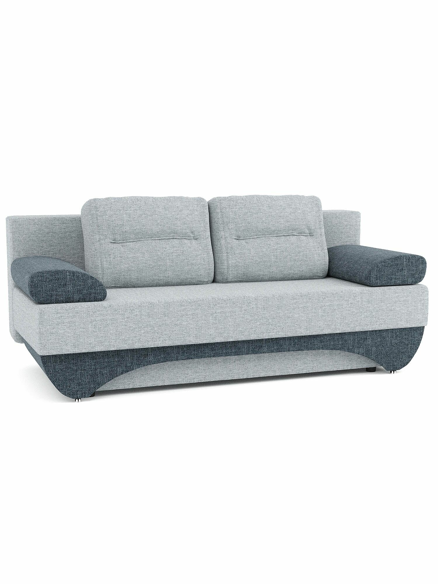 Диван еврокнижка Mebel-Today "Наташа", рогожка, серый, с ящиком для белья