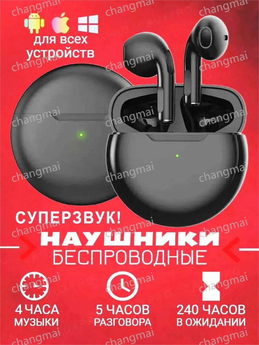 Наушники беспроводные для iPhone и Android