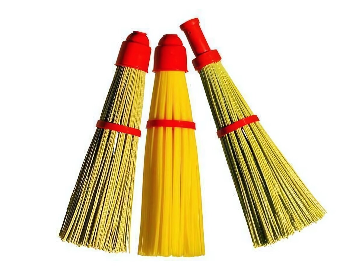 Метла круглая пластиковая 19×39см, сменная насадка, цвет в ассортименте